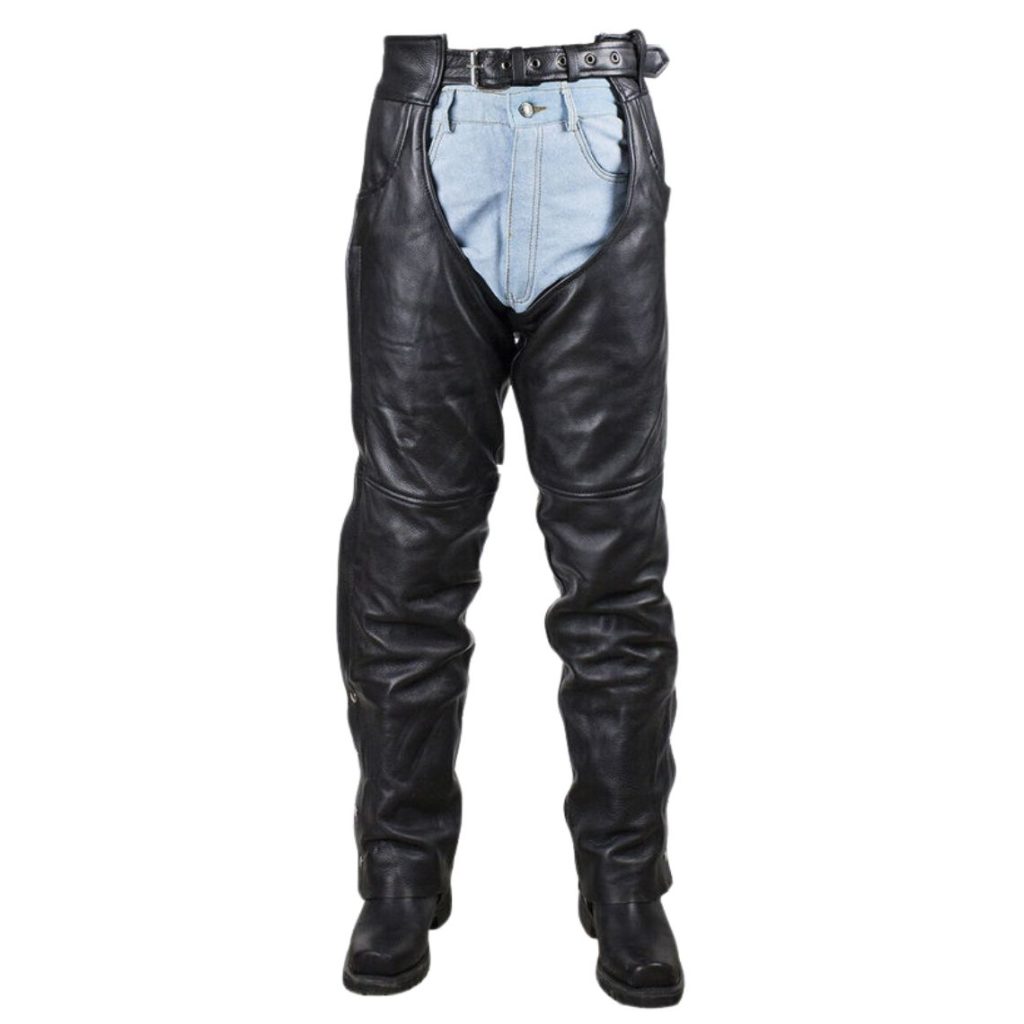 Avan Black Mens Leather Assless Chaps