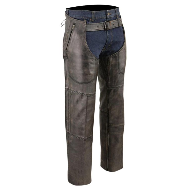 Mack Black Mens Motorcycle Fringe Chaps