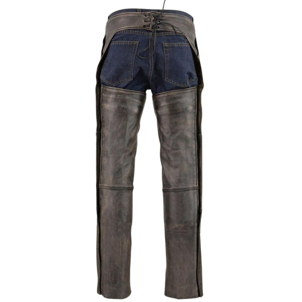 Mack Black Mens Motorcycle Fringe Chaps