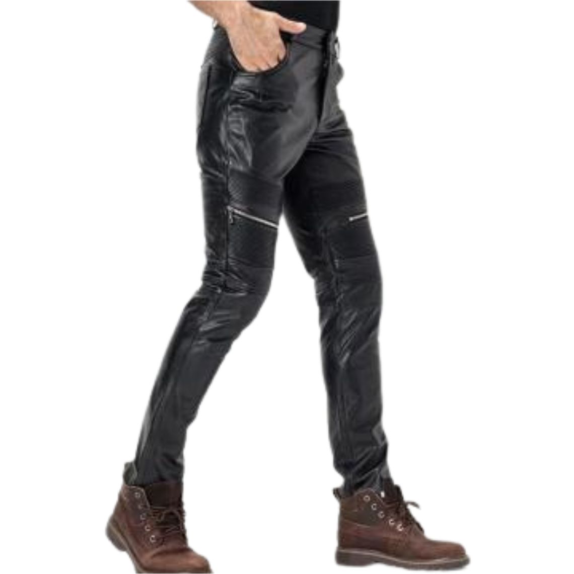 Adventurer Black Leather Motorcycle Chaps