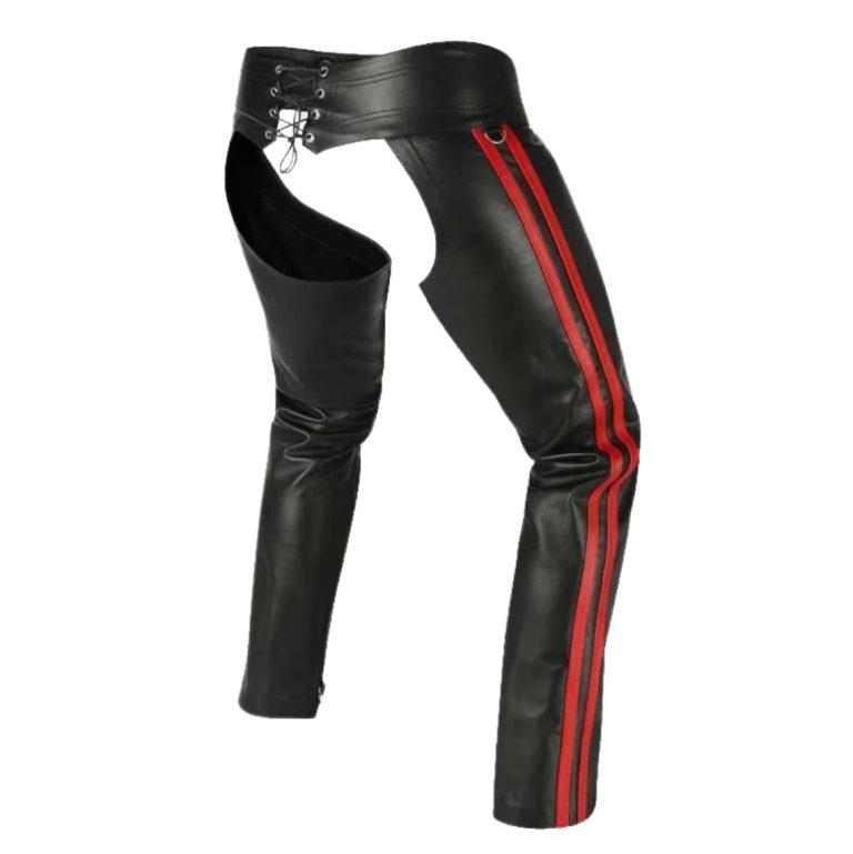 Adventurer Black Leather Motorcycle Chaps