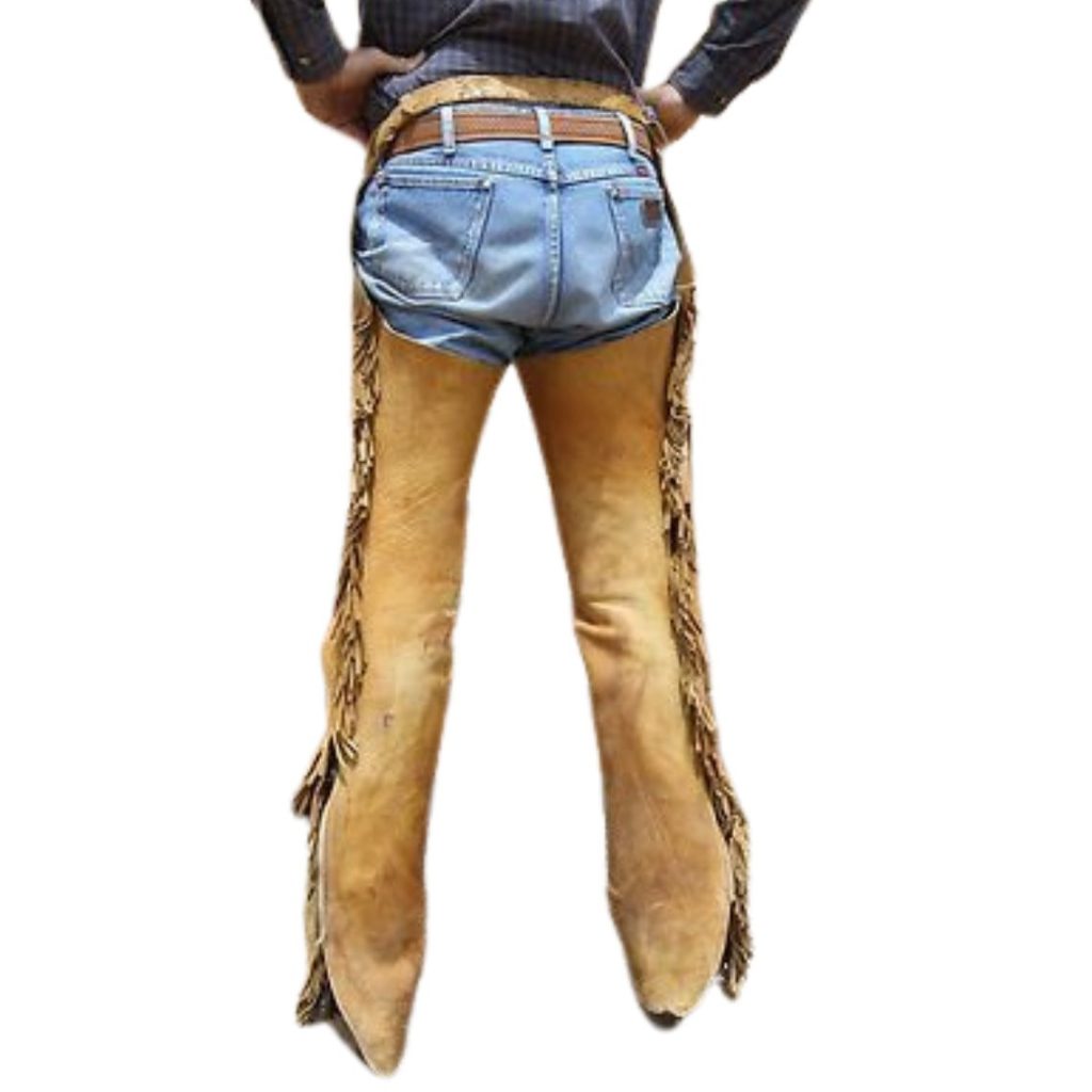 Sullivan Black Leather Western Chaps