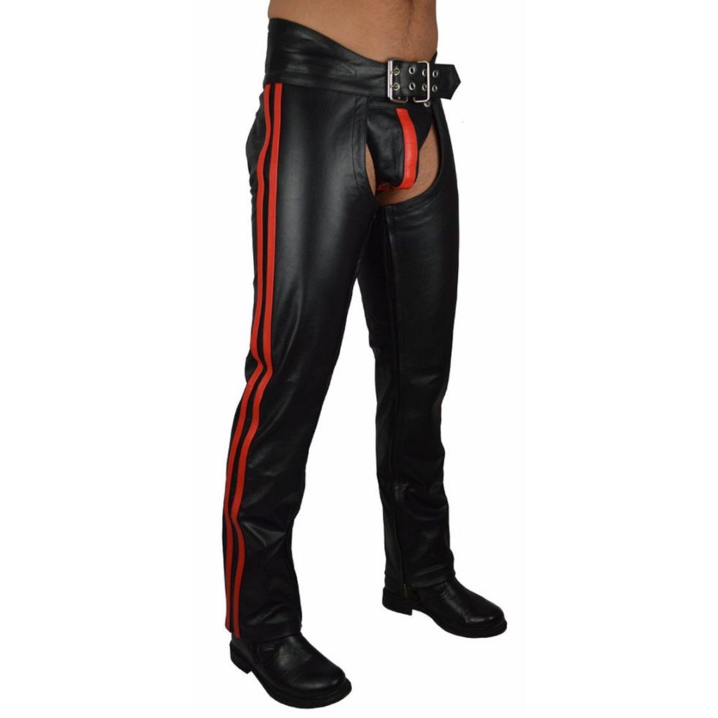 Midnight Black Gay Leather Motorcycle Chaps