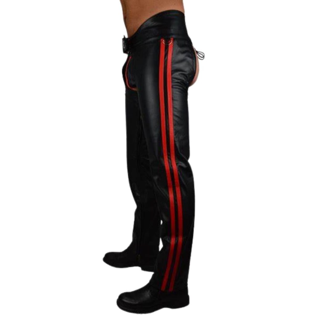 Midnight Black Gay Leather Motorcycle Chaps