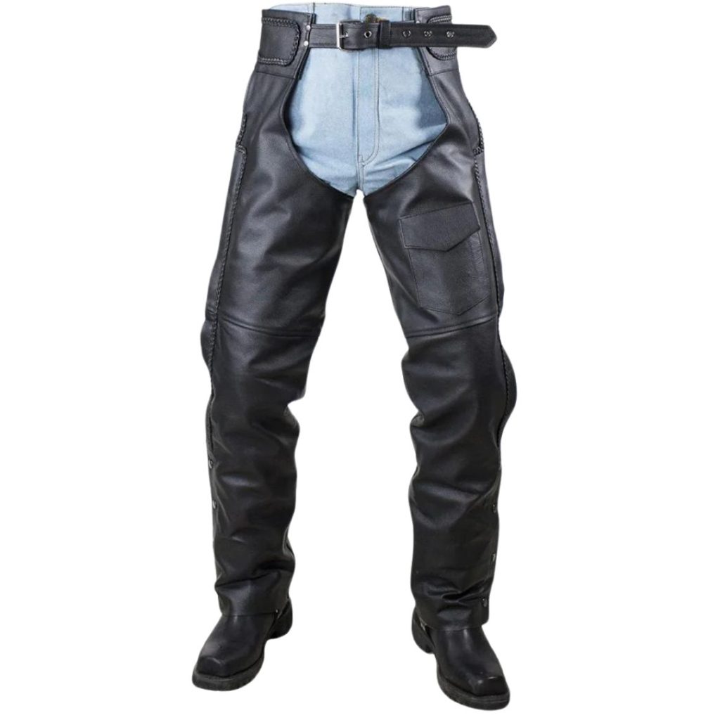 Avan Black Mens Leather Assless Chaps
