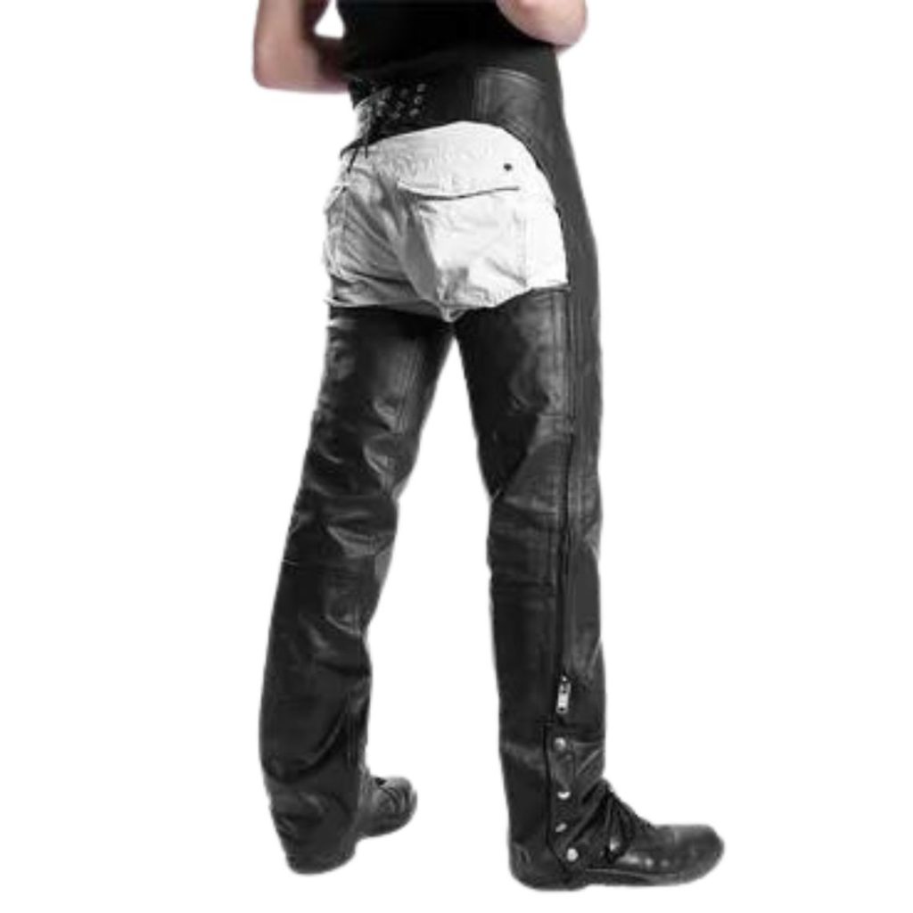 Avan Black Mens Leather Assless Chaps