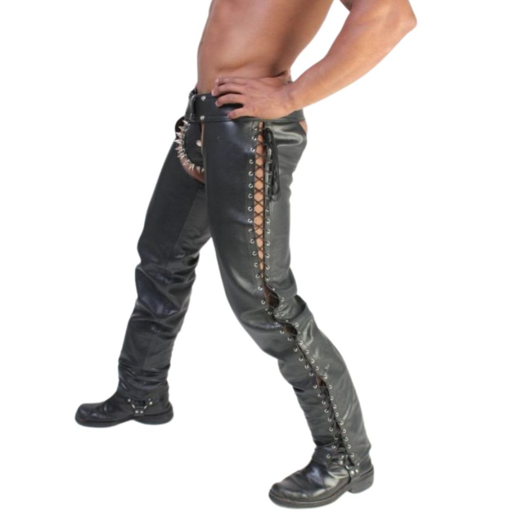 Avan Black Mens Leather Assless Chaps