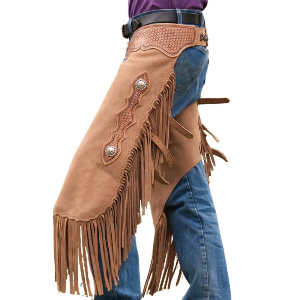 Ranch Rider Brown Leather Western Chaps