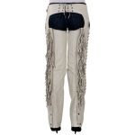 Rumy Womens Black Fringed Leather Chaps