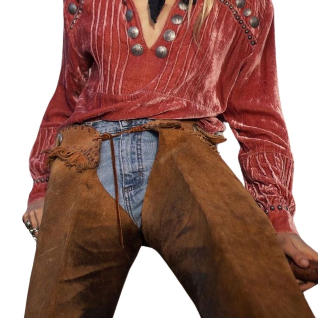 Norma Womens Western Chaps With Fringe