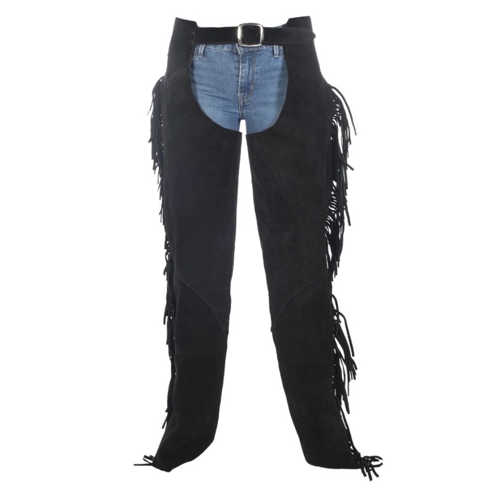Sullivan Black Leather Western Chaps