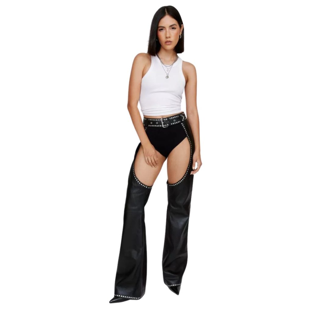 Womens Cityscape Black Assless Chaps