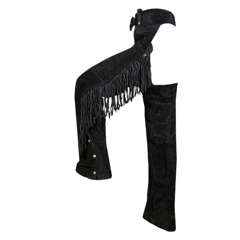 Stallion Black Womens Suede Chaps